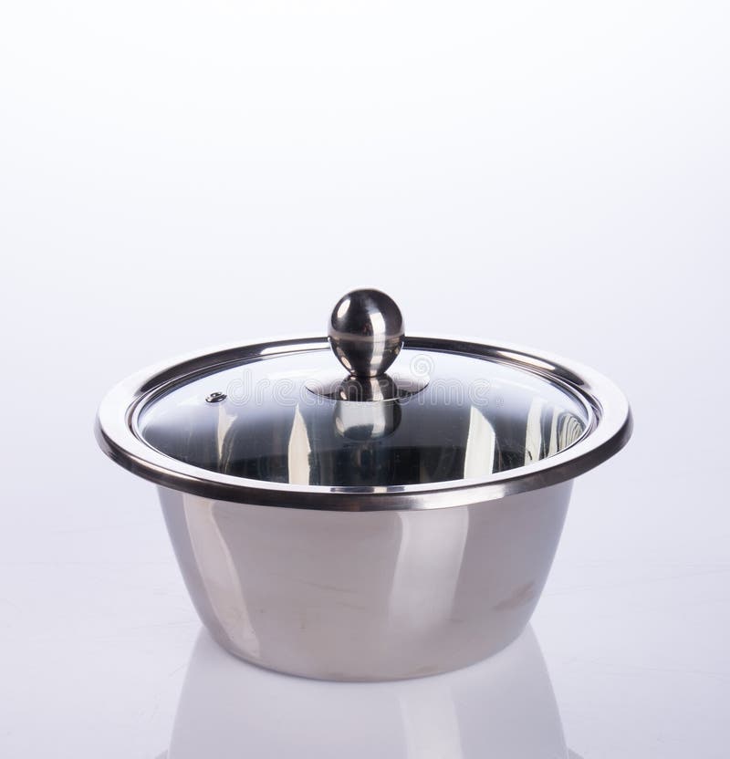 Pan or Stainless Steel Pan on Background. Stock Image - Image of ...