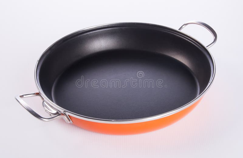 Pan or Stainless Steel Pan on Background. Stock Image - Image of ...