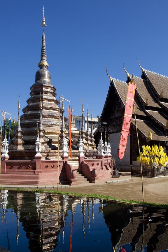 Pan-Tao temple stock image. Image of teak, chedi, temple - 28156449