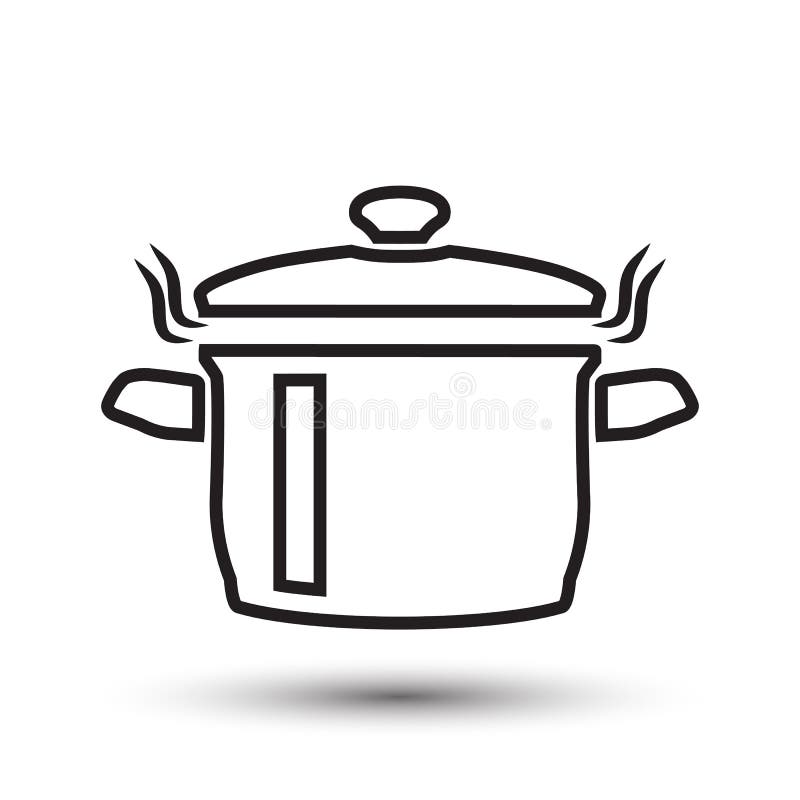 Two Pans Line Icon. Two Cooking Pots Vector Illustration Isolated On ...