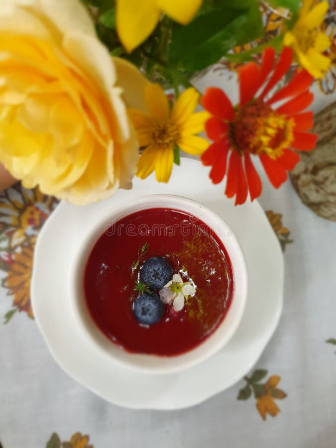 Pana cotta stock photo. Image of cotta, flower, panaco - 272450326