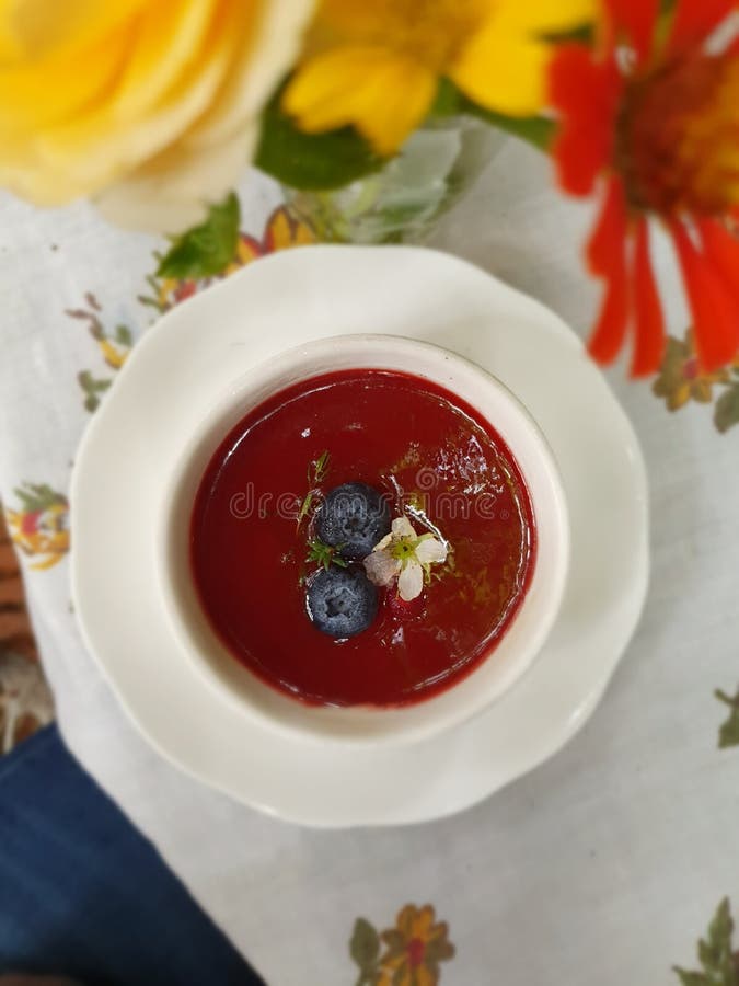 Pana cotta sweet stock image. Image of flower, sweet - 272450335