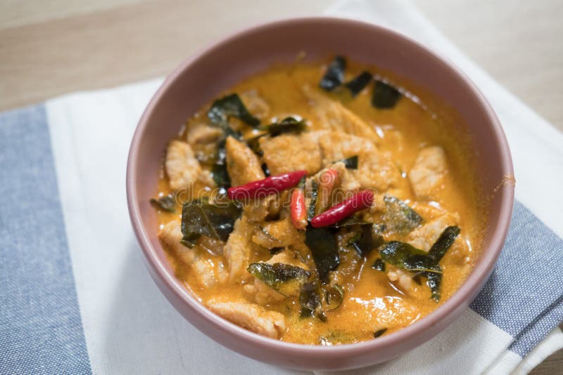 Panaeng Curry with Pork or Red Curry with Pork Panang Pork Stock Photo ...