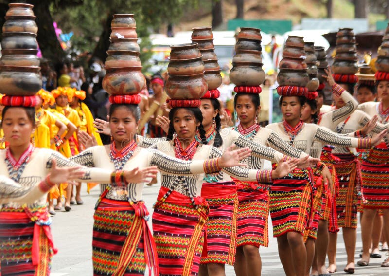 Igorot Girl Poses At The Flower Festival Parade Editorial