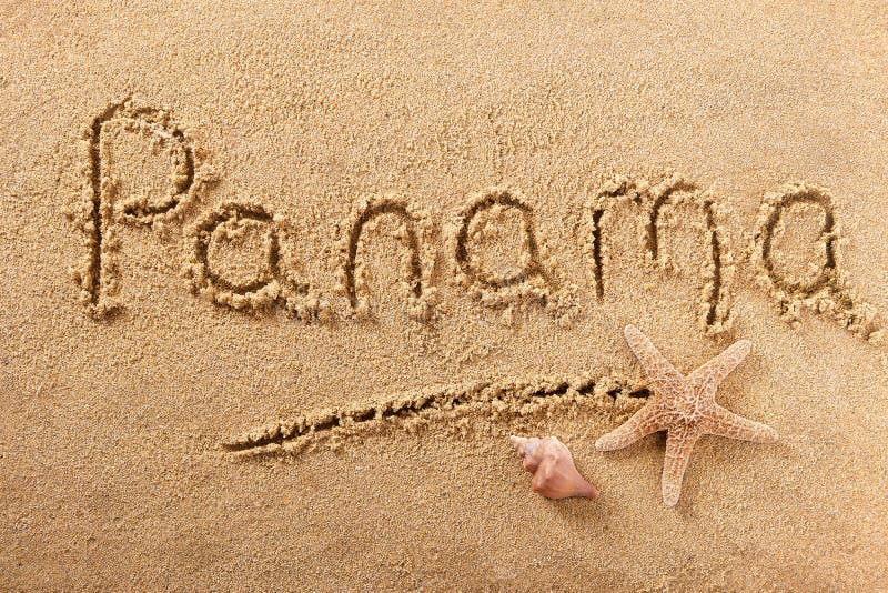 Panama beach sand sign stock image. Image of sand, panama - 153068111