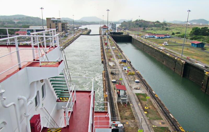 Panama Canal. April,20,2019. Passage through the Panama Canal by Large ...
