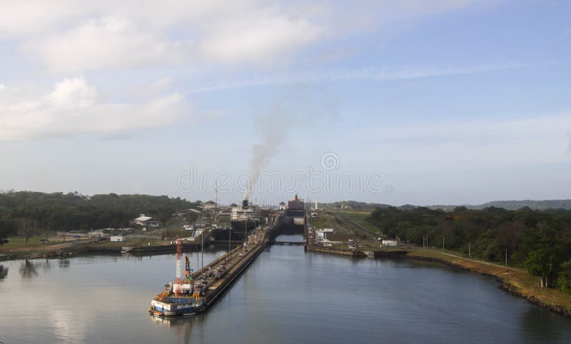 Panama Canal Atlantic Coast Entry Stock Image - Image of gatun ...