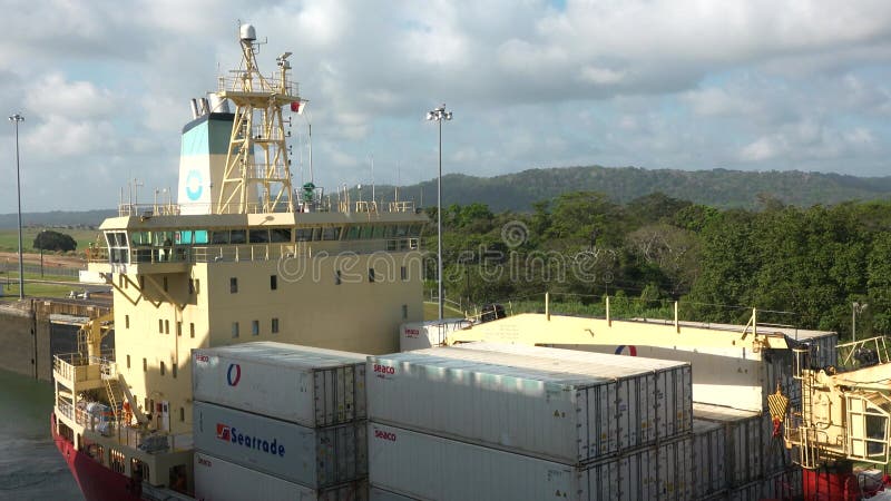 Panama Canal, Panama, 20 August 2019: a Large Ship Passes through the ...