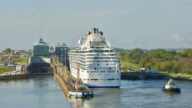 Panama Canal, Panama: March 2013: Big Cruise Ship Passing through Gatun ...