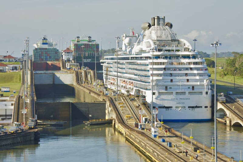 Panama Canal, Panama: March 2013: Big Cruise Ship Passing through Gatun ...