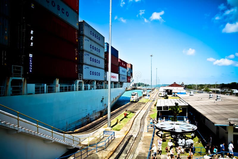 Panama Canal Ship Passing editorial photography. Image of transport ...