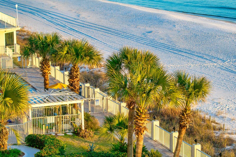 Panama City Beach at Sunset Florida Stock Photo - Image of pier, summer ...