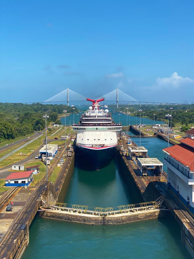 Panama City Canal 11. 20. 2024 Cruise Ship Transiting Panama Canal Lock ...