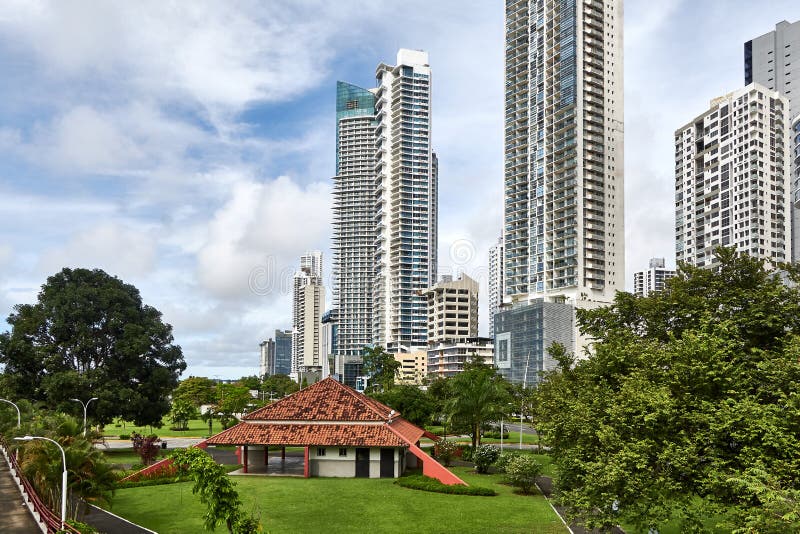 Panama City landmark stock photo. Image of skyscraper - 250987676