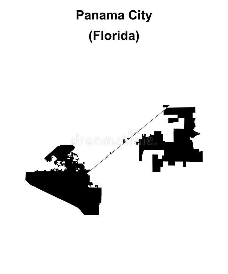 Panama City outline map stock vector. Illustration of city - 357255498