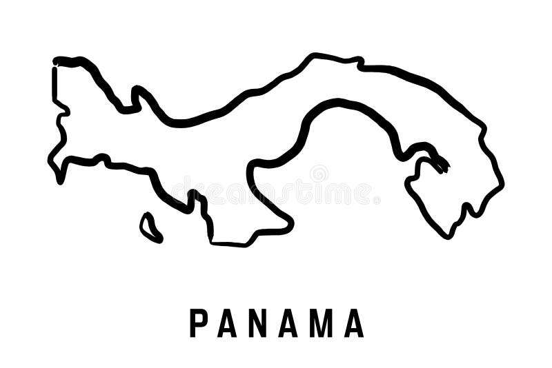 Panama Country Simple Outline Vector Map Stock Vector - Illustration of ...