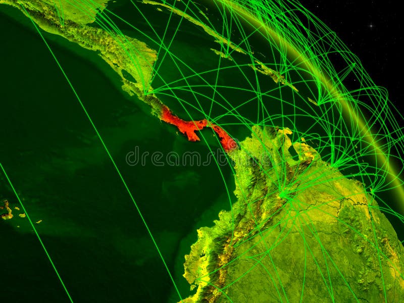 Panama on digital globe stock illustration. Illustration of digital ...