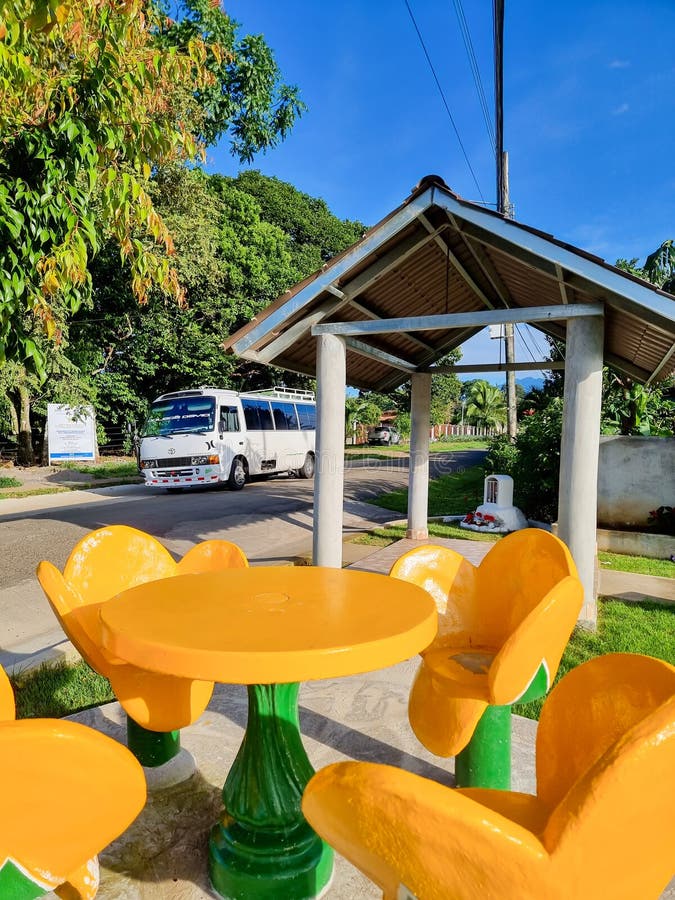 Panama, Dolega, Table with Chairs at the Bus Stop Editorial Image ...