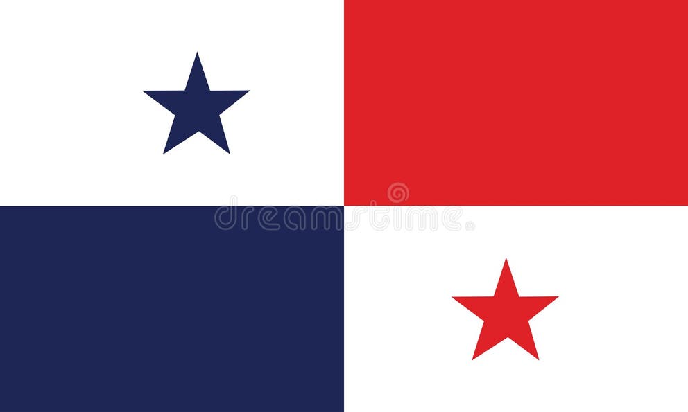Vector Illustration of the Official Flag of Panama. the Panamanian Flag ...