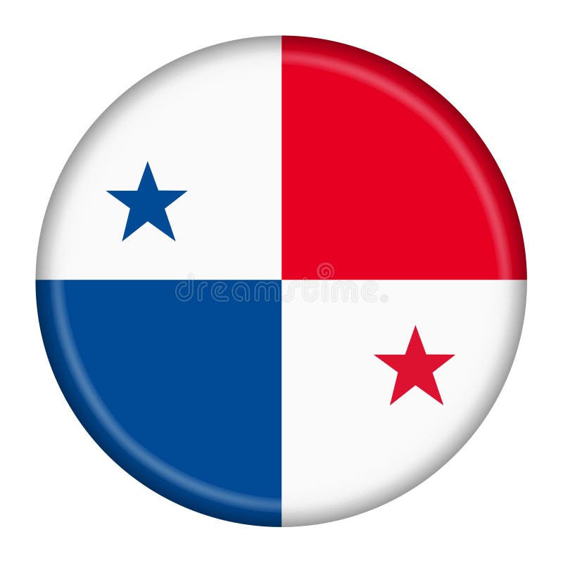 Panama Flag Button 3d Illustration with Clipping Path Stock ...