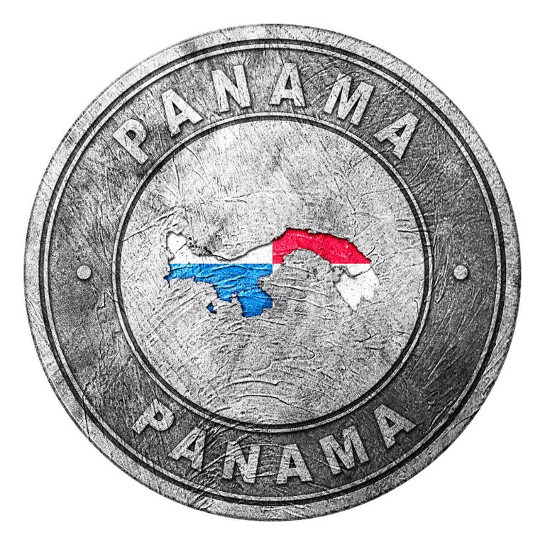 Panama Flag Button with Map Stock Illustration - Illustration of ...