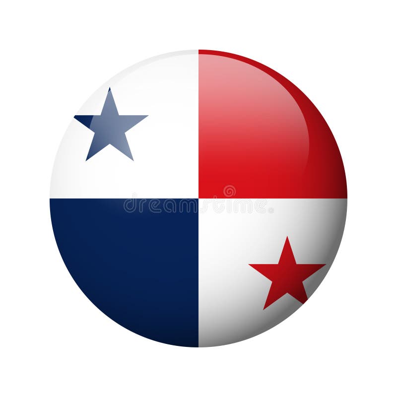 Glossy Circle Badge Flag of Panama Stock Vector - Illustration of sharp ...