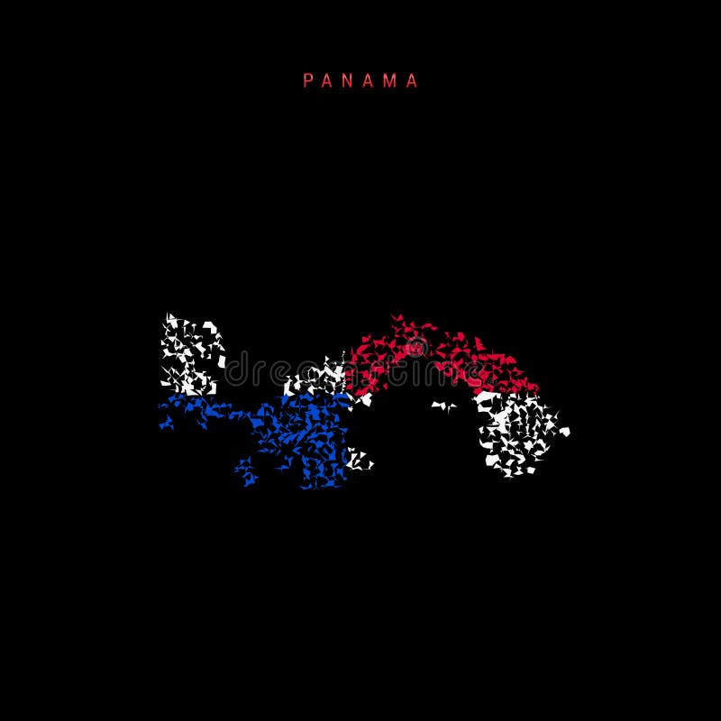 Panama Flag Map, Chaotic Particles Pattern in the Panamanian Flag ...