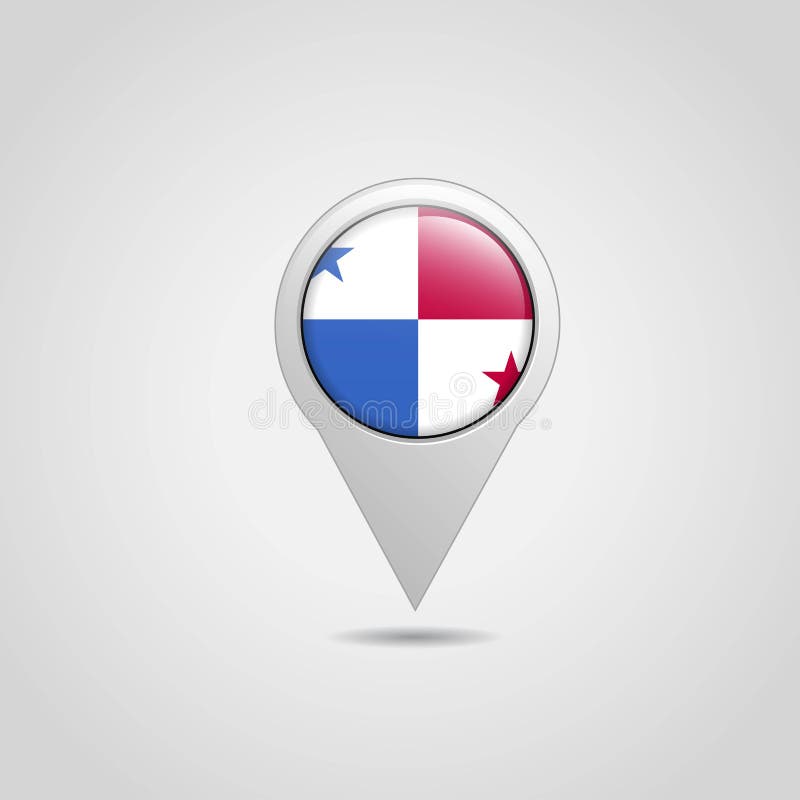 Panama Flag Map Pin stock vector. Illustration of event - 145253893