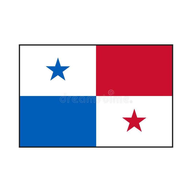 Panama Rectangle Flag Vector Icon Button for North or Central American ...