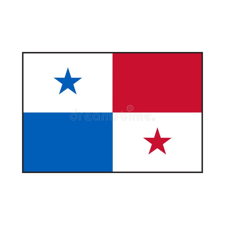Panama Rectangle Flag Vector Icon Button for North or Central American ...
