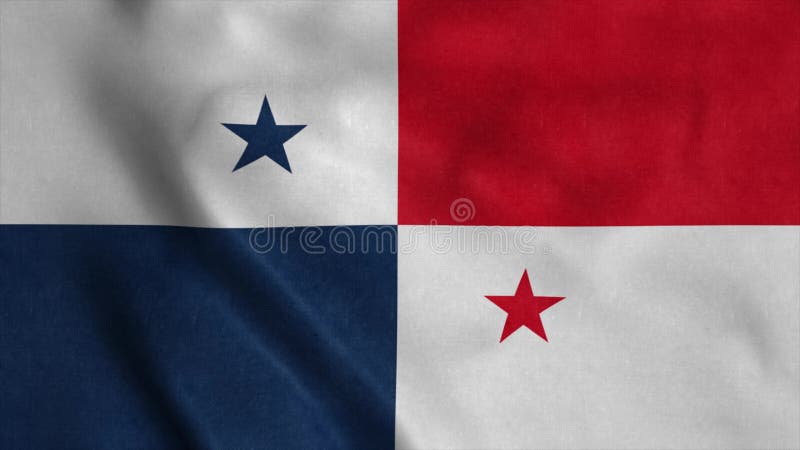 Panama Flag Waving in the Wind with High Quality Texture. 3d Rendering ...