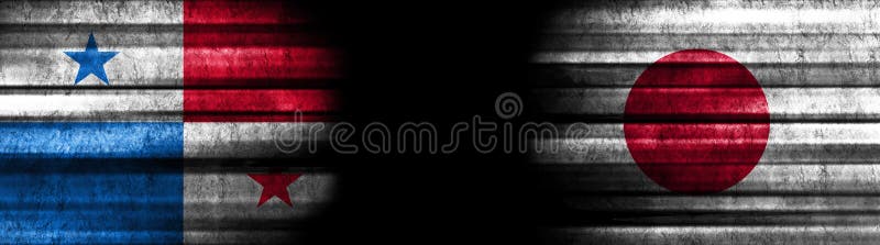 Panama and Japan Flags on Black Stock Photo - Image of conflict ...