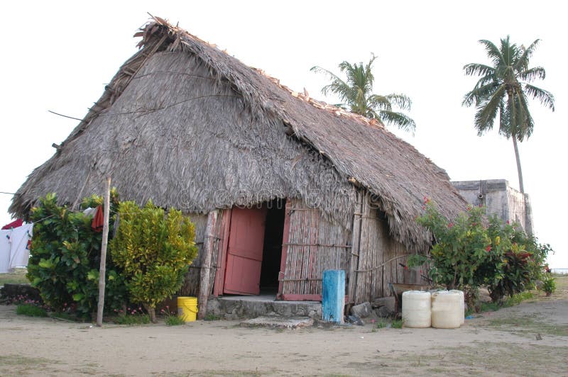 Panama Kuna Indian House on Island Stock Photo - Image of clothes ...