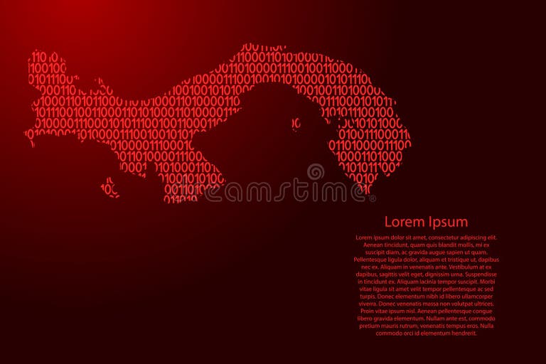Panama Map Abstract Schematic from Red Ones and Zeros Binary Dig Stock ...