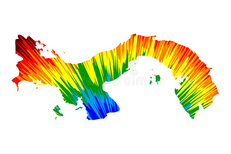 Panama - Map is Designed Rainbow Abstract Colorful Pattern Stock Vector ...