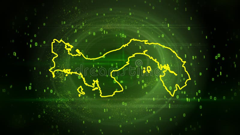 Panama Map on Digital Background Stock Illustration - Illustration of ...
