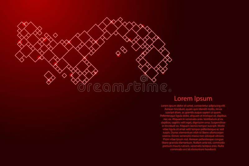 Panama Map from Red Pattern from a Grid of Squares of Different Sizes ...