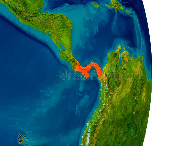 Panama op model van aarde stock illustratie. Illustration of ...