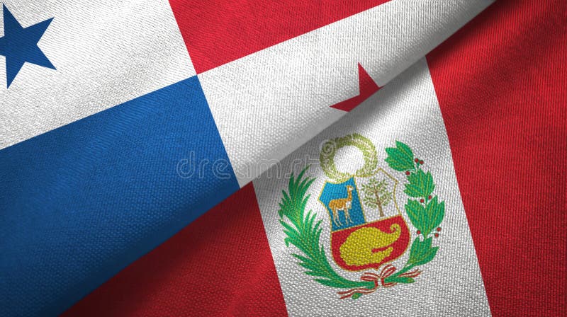 Panama and Peru Two Flags Textile Cloth, Fabric Texture Stock ...