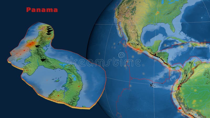 Panama Plate Described and Presented - Natural Earth Stock Illustration ...