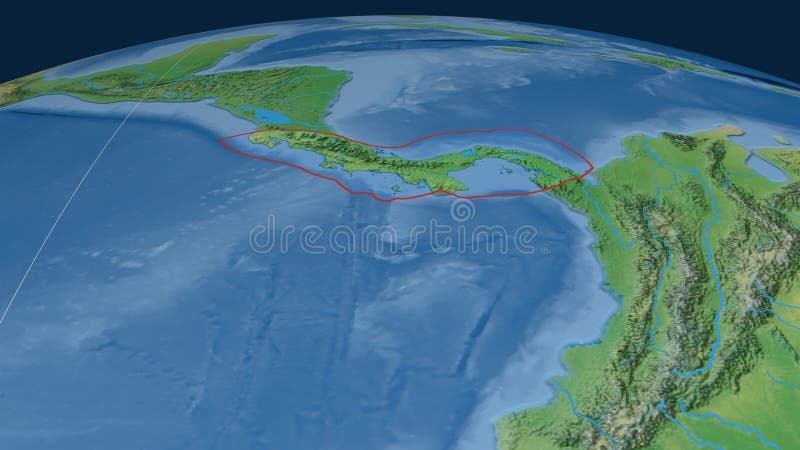 Panama Plate Outlined - Natural Earth Stock Illustration - Illustration ...