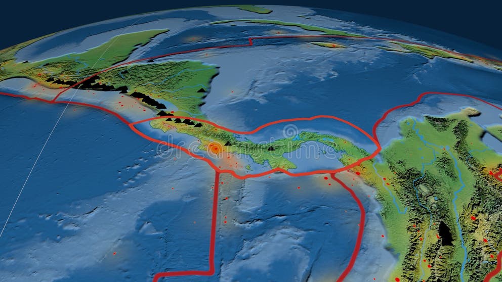 Panama Plate Outlined - Natural Earth Stock Illustration - Illustration ...