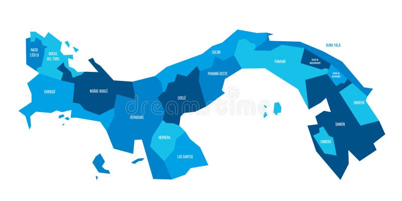 Panama Political Map of Administrative Divisions Stock Illustration ...