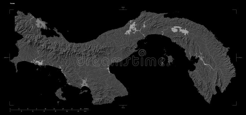 Panama Shape on Black. Bilevel Stock Illustration - Illustration of ...