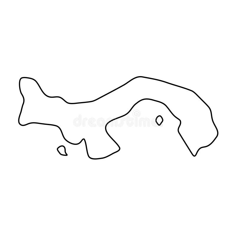 Panama Simplified Vector Outline Map Stock Vector - Illustration of ...