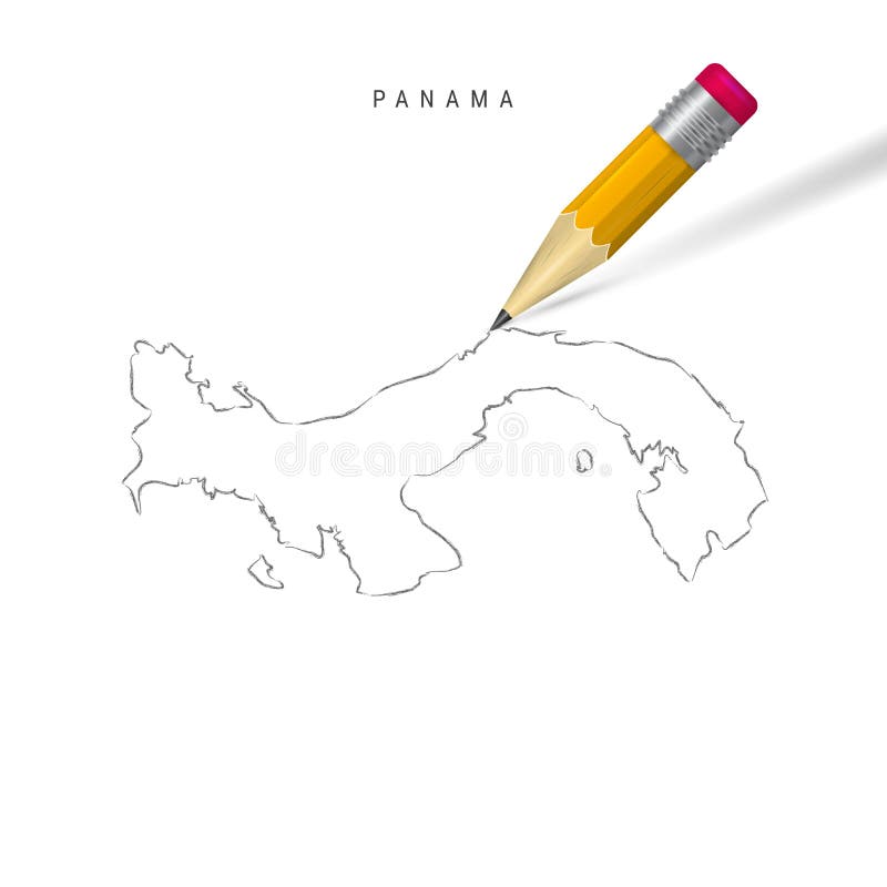 Panama Freehand Sketch Outline Vector Map Isolated on White Background ...