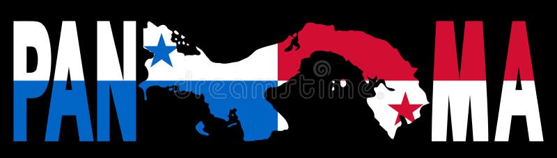 Panama Text with Map and Flag Stock Vector - Illustration of text ...