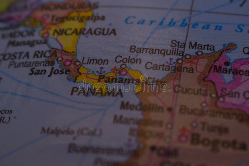 Panama on the World Map-Geo Political Map Stock Image - Image of ...