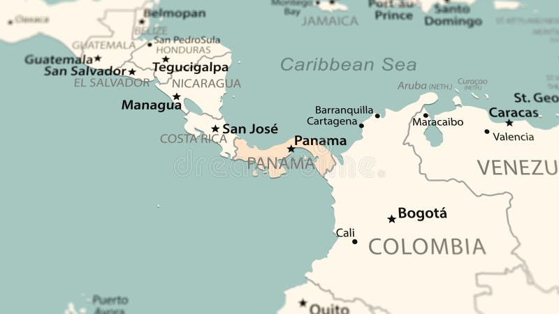 Panama on the world map stock illustration. Illustration of identity ...