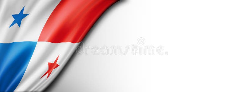 Panamanian Flag Isolated on White Banner Stock Illustration ...